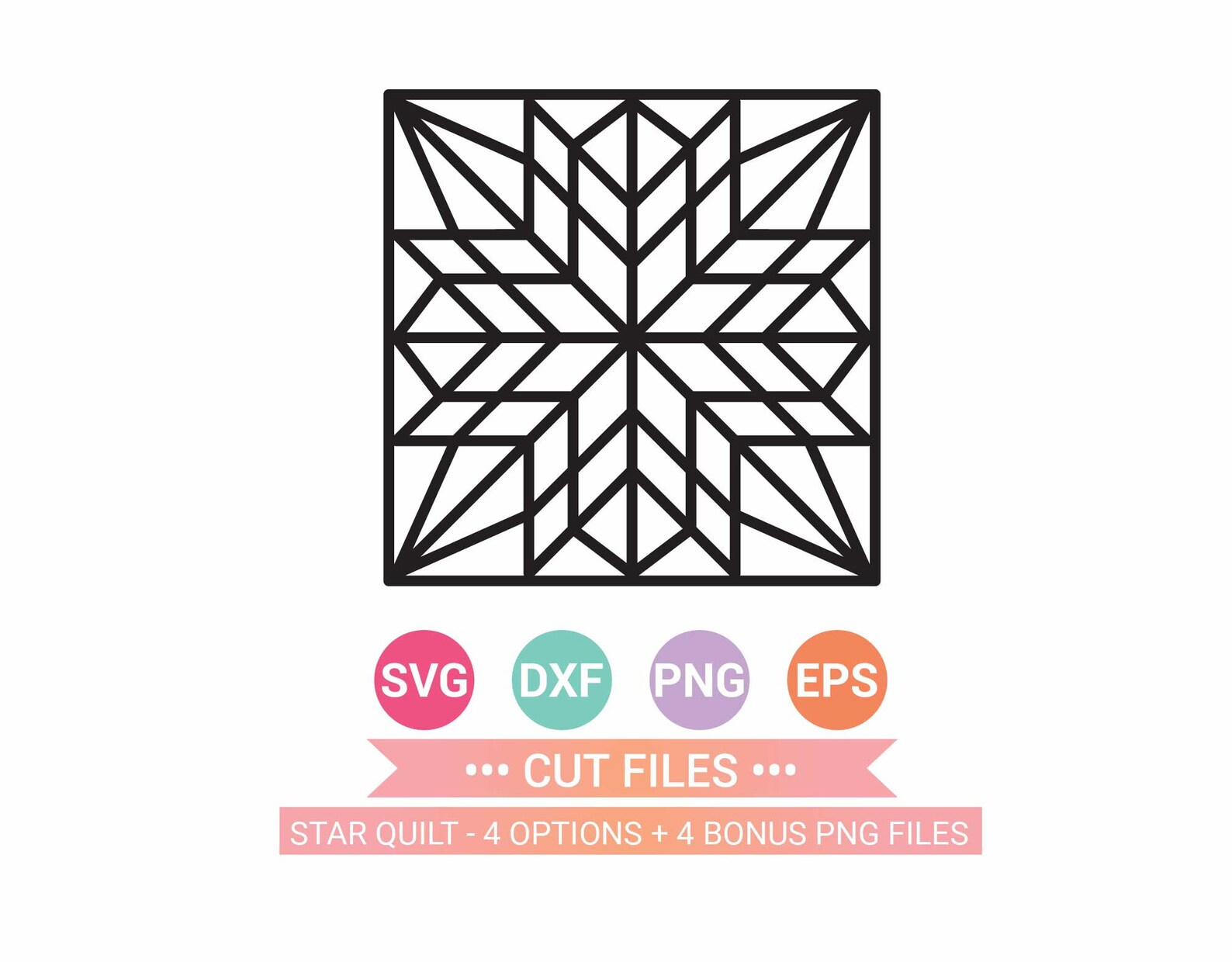 Geometric Quilt SVG Cut Files Star Quilt Barn Quilt Cricut - Etsy