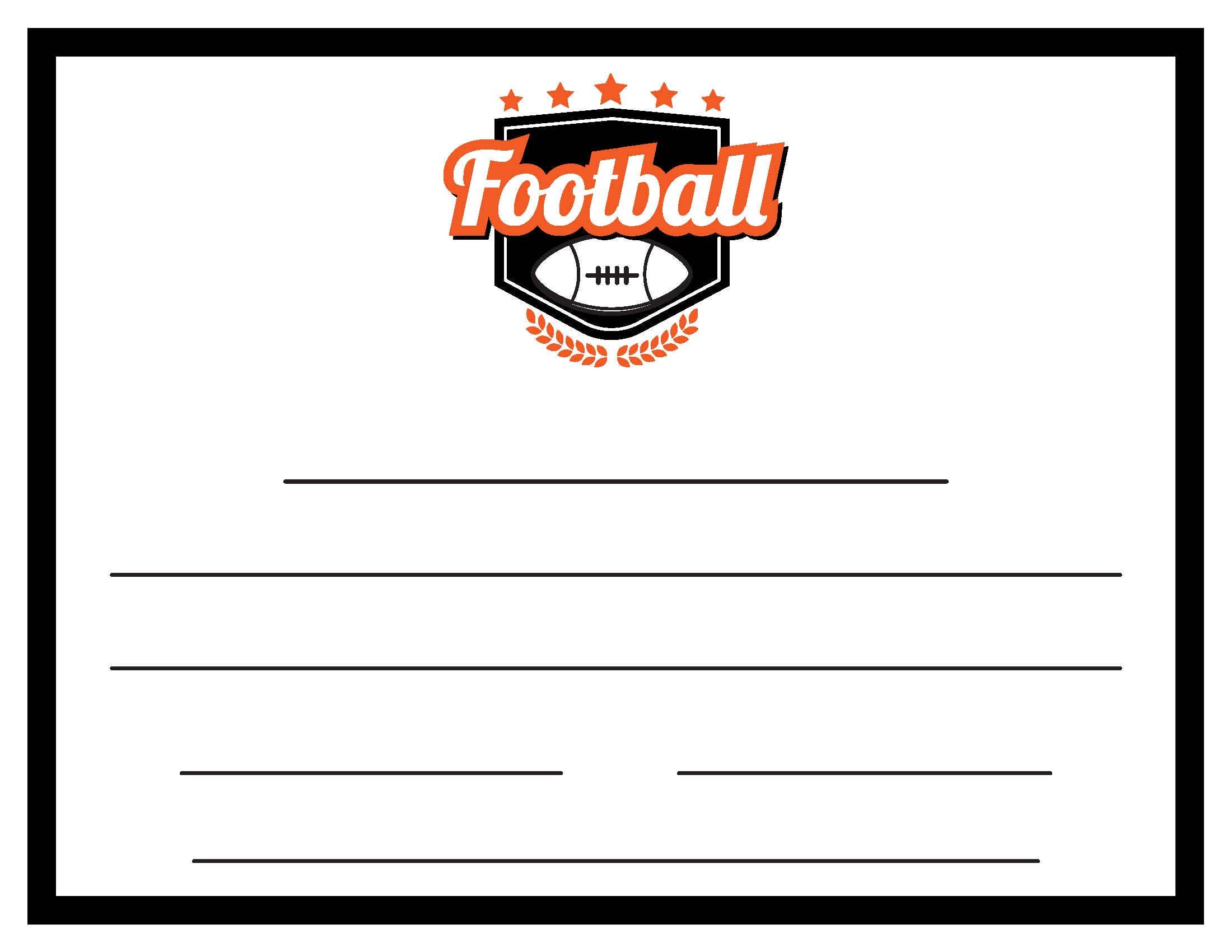 Editable PDF Sports Team Football Certificate Award Template | Etsy