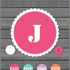 A-Z Alphabet Scallop Circle Banner Letter Layers SVG Cut Files, Cricut ...