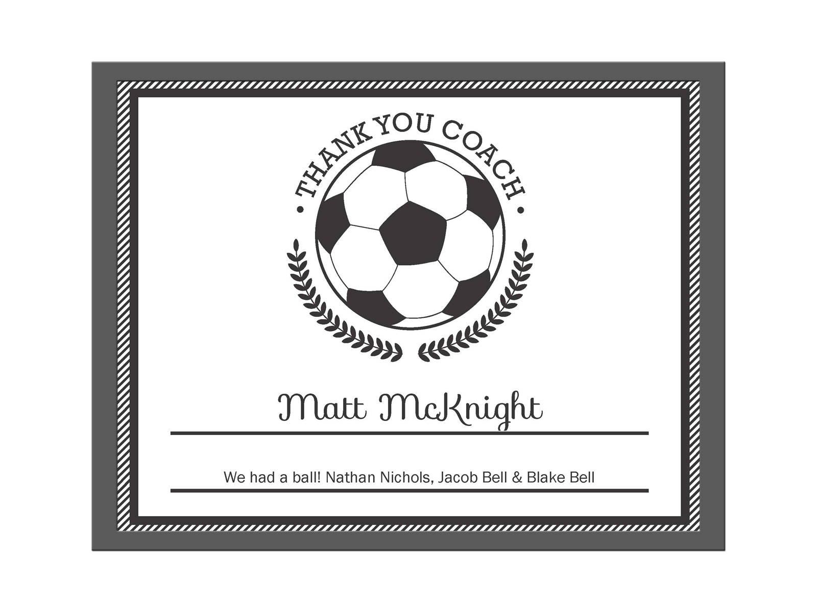 Soccer Thank You Card Template – Mightyprintingdeals.com