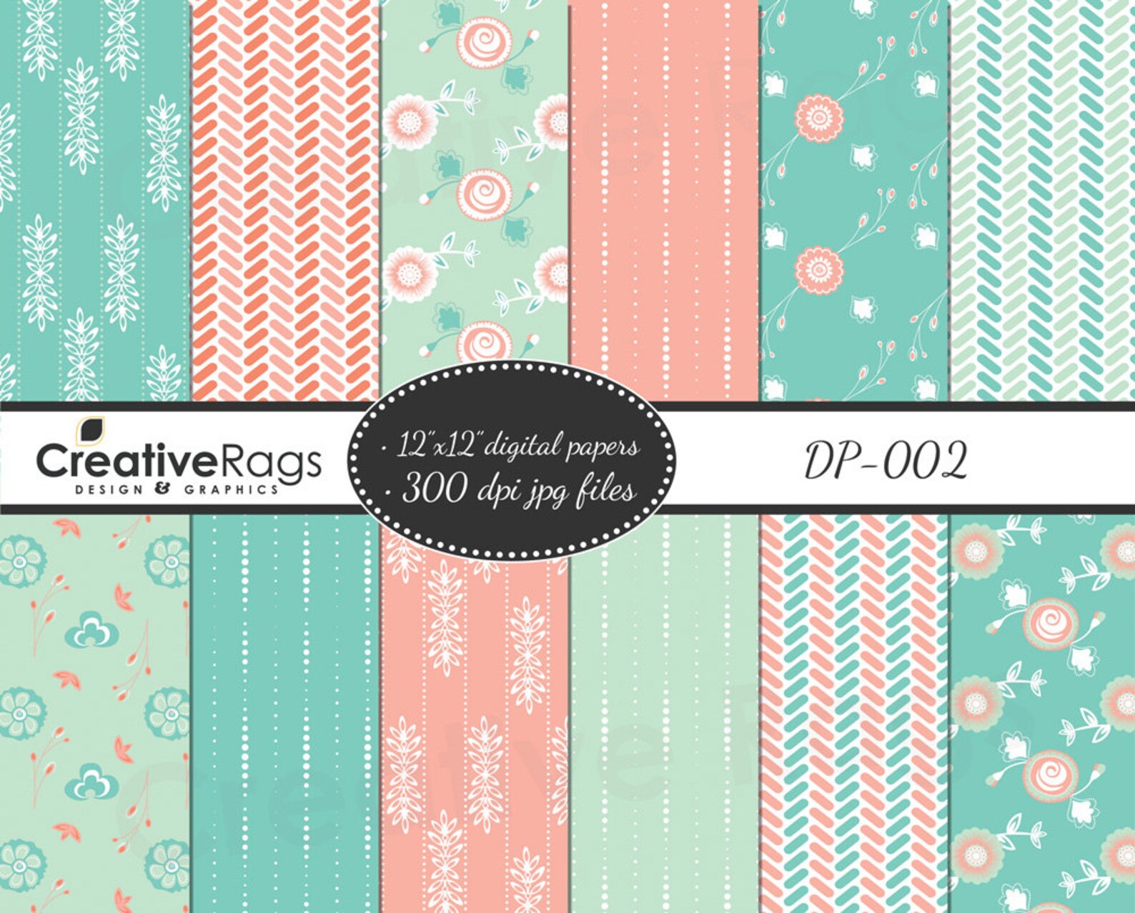 12 Garden Prints Digital Paper Pack 12 X 12 Inches Printable | Etsy