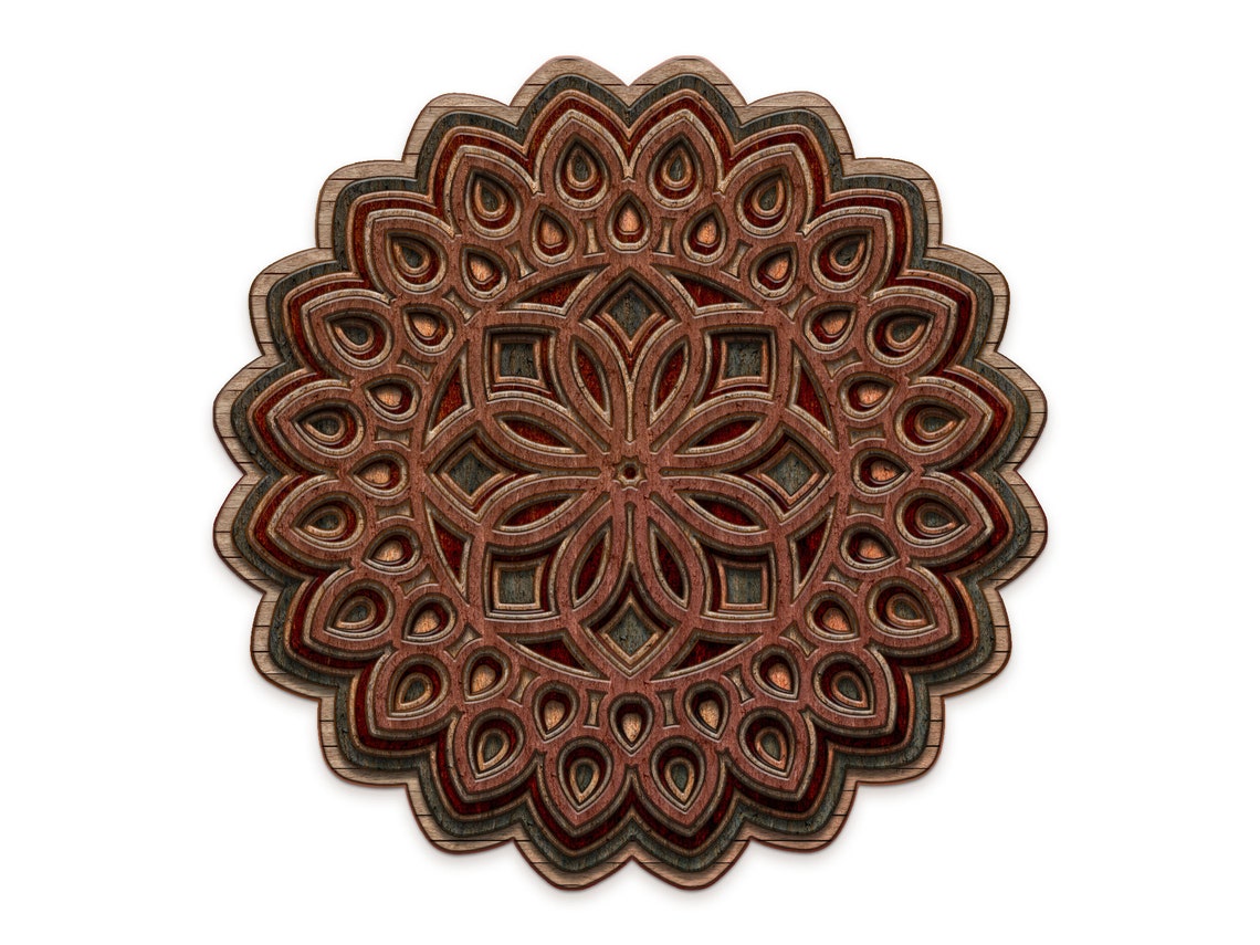 3D Geometric Mandala SVG Layered Mandala Svg 6 Layers Cricut - Etsy