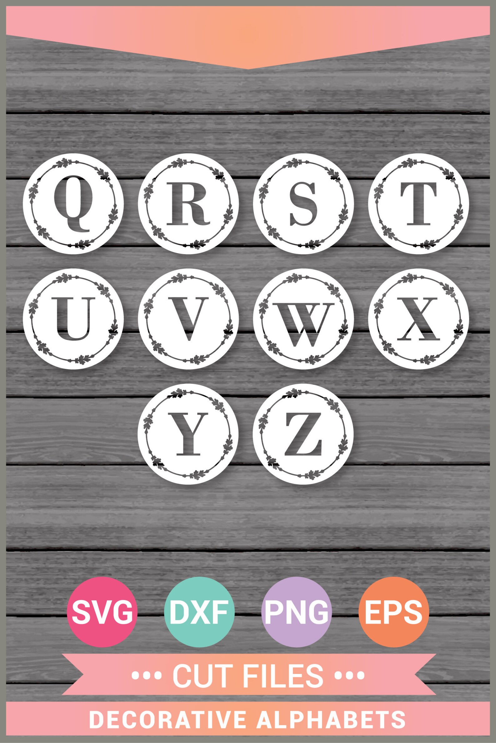 Alphabet Monogram Circle Letters Invitation SVG Cut Files - Etsy