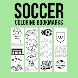 Printable Soccer Coloring Bookmarks PDF - 4 Unique Designs - Instant ...