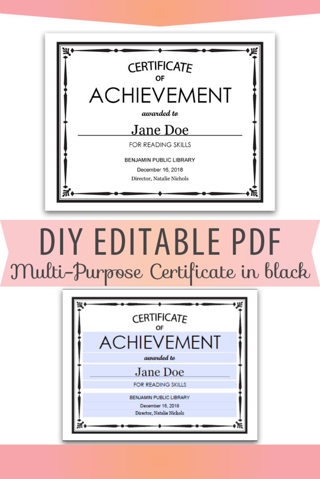 Editable PDF Kids Children Student Teacher Classroom Business General ...