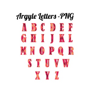 Argyle Letters A-Z PNG Fall Letters Clip Art Graphic | Etsy