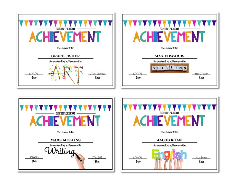 Fillable Printable PDF Math Award Science Reading Kids - Etsy