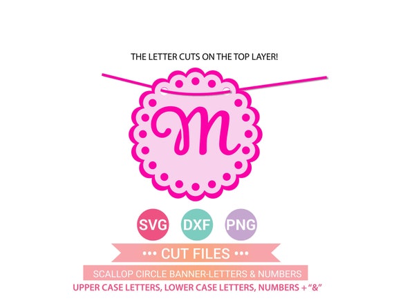 Layered A-Z Alphabet Number Pennant Scallop Banners SVG Cut | Etsy