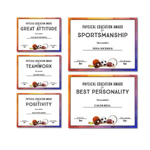 Fillable & Printable PDF PE Physical Education Kids Children Teacher ...