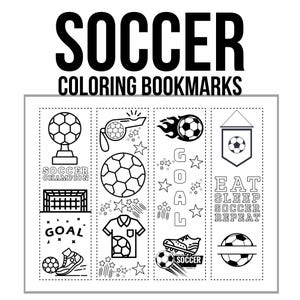 Printable Soccer Coloring Bookmarks PDF - 4 Unique Designs - Instant ...