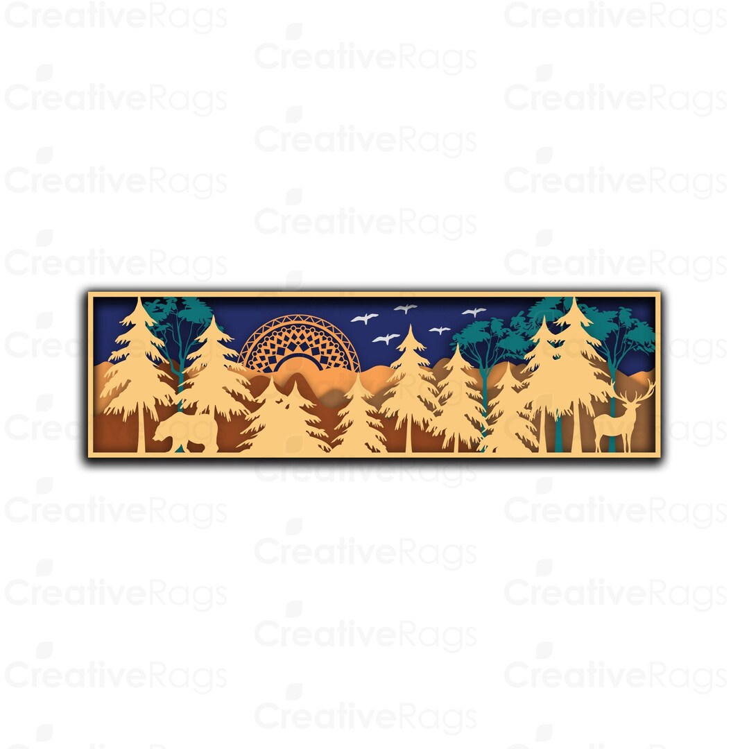 Layered Forest Wall Hanging SVG Cut File 6 Panels. 5.5x 19 Svg & Png ...
