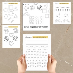 Royal Icing Practice Sheets: Multiple Designs (PDF Template) - Etsy