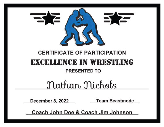 Editable Wrestling Award Certificate Template PosterMyWall, 53% OFF