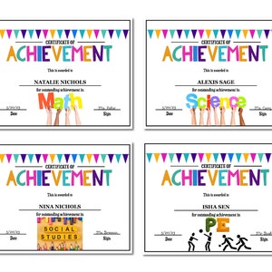 Fillable Printable PDF Math Award, Science, Reading Kids Children ...