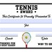 Tennis Certificate Fillable/editable PDF Participation Achievement ...