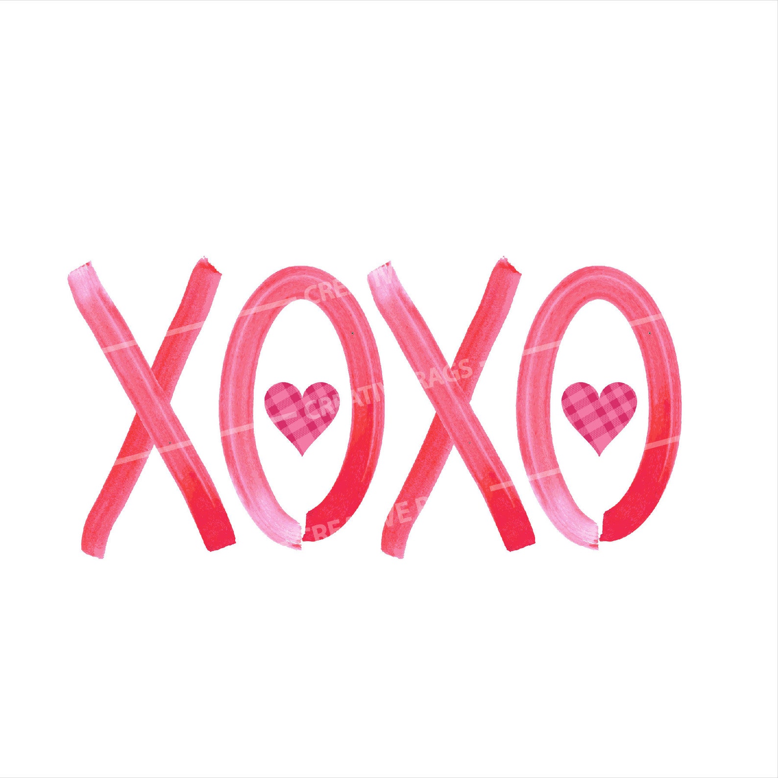 XOXO Heart Love Valentine's Day PNG Clip Art Graphic | Etsy