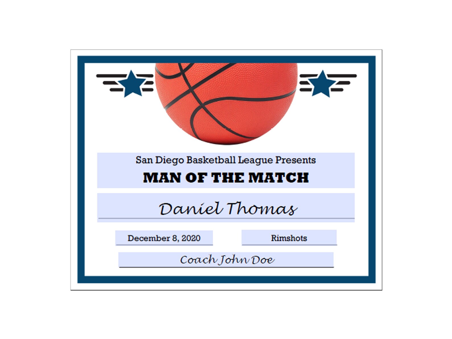 Fillable/editable Text PDF Sports Team Basketball Certificate - Etsy