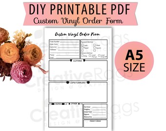 Vinyl Decals Order Form PDF JPG Sheet Half Sheets Forms Blank | Etsy