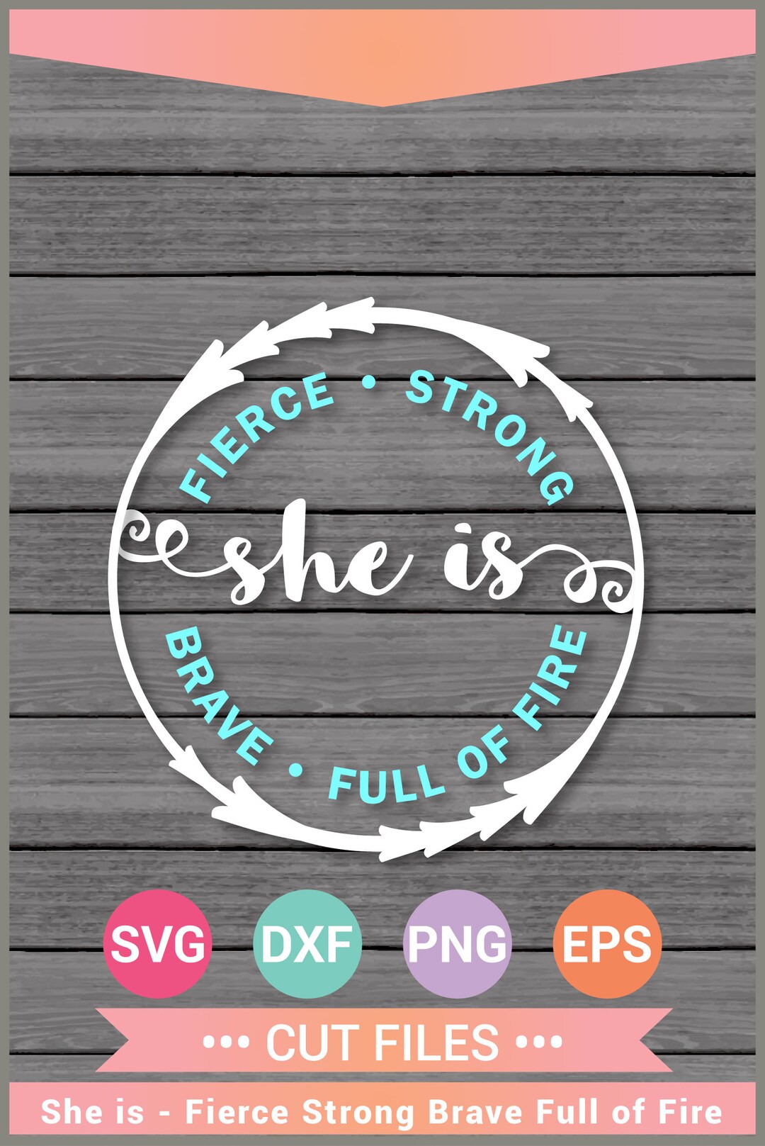 She is Fierce Strong Full of Fire Brave Quote SVG Cut Files - Etsy