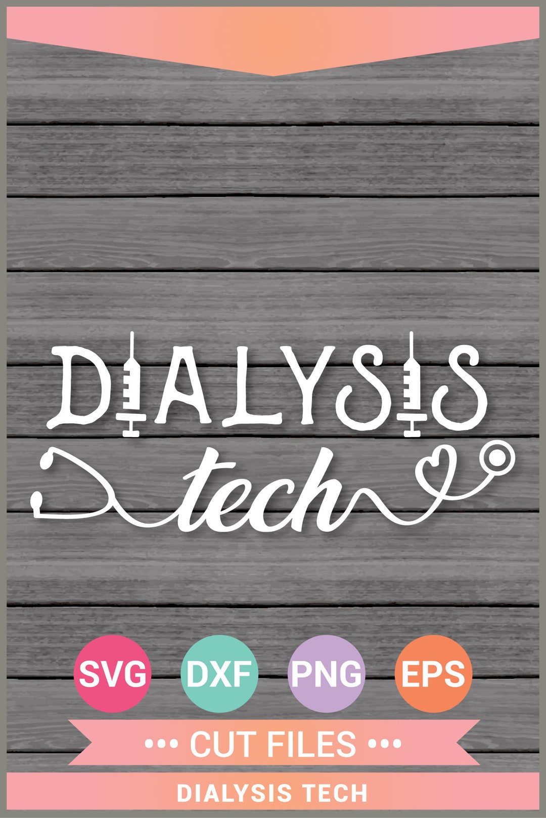 Dialysis Tech Svg, Dialysis Tech Png, Hand Lettered Stethescope, Cricut ...