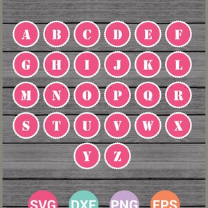 A-Z Alphabet Scallop Circle Banner Letter Layers SVG Cut Files, Cricut ...