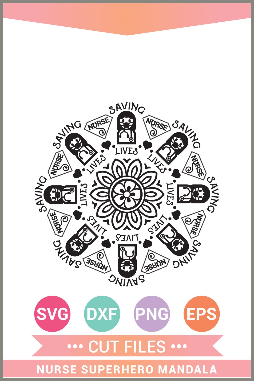 Nurse Mandala Svg Mandala Svg Nurse Png Mandala Png Cricut - Etsy
