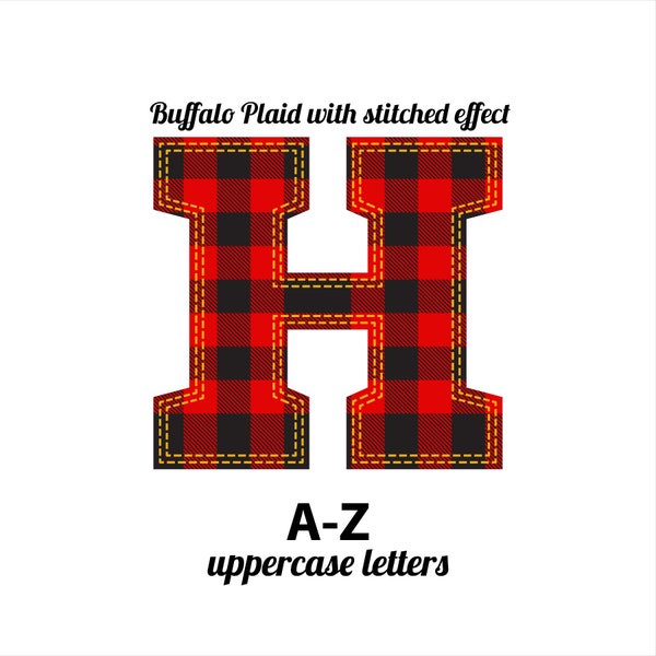 Plaid Letters - Etsy