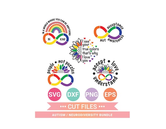 Autism Neurodiversity Bundle Svg Infinity Autism Rainbow - Etsy