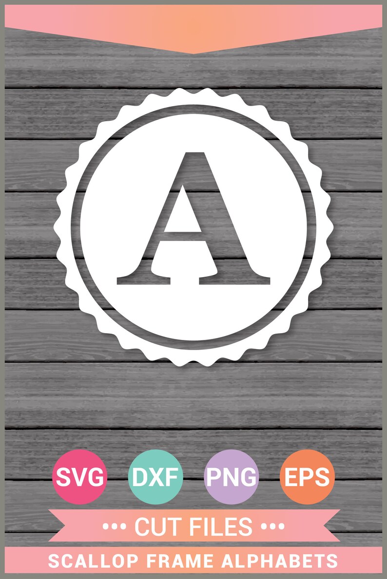 Alphabet Monogram Scallop Letters Invitation SVG Cut Files | Etsy