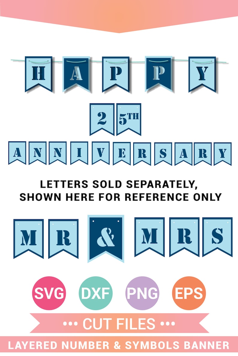 Layered 0-9 Numbers & Symbols Pennant Banners Flag SVG Cut | Etsy