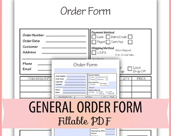 General Order Form - Etsy