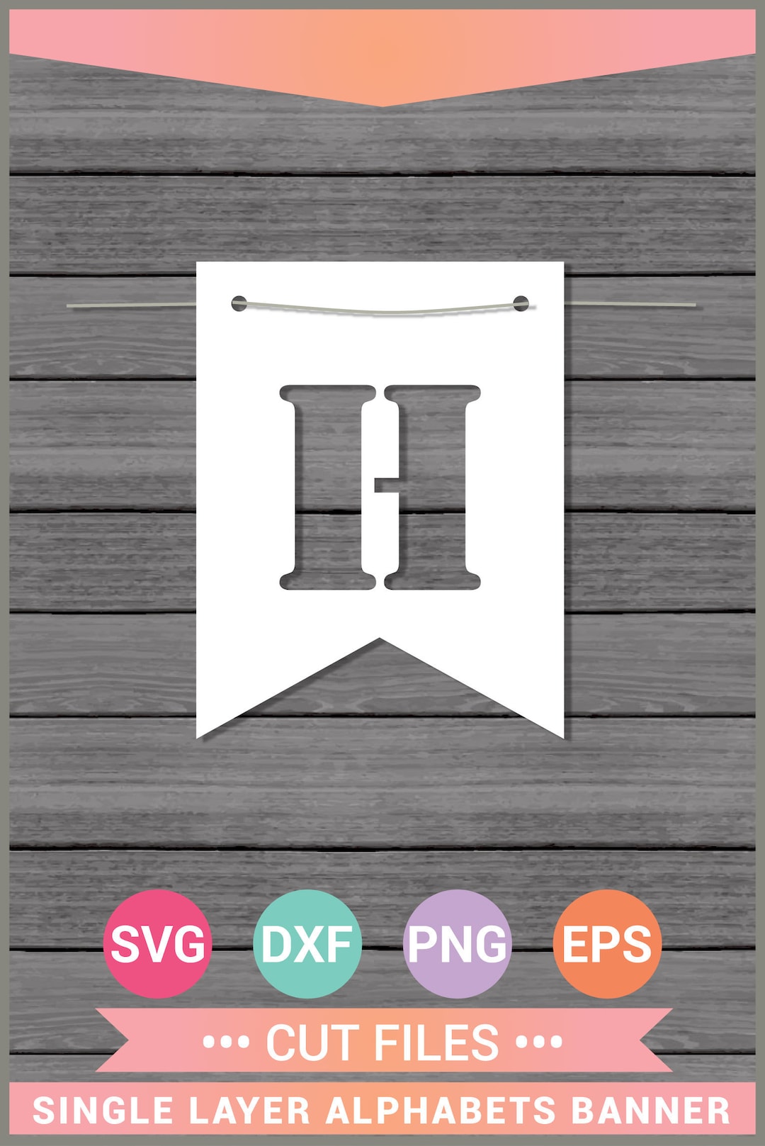 Alphabet Pennant Banner Flag: A-Z Letter SVG Cut Files (digital ...