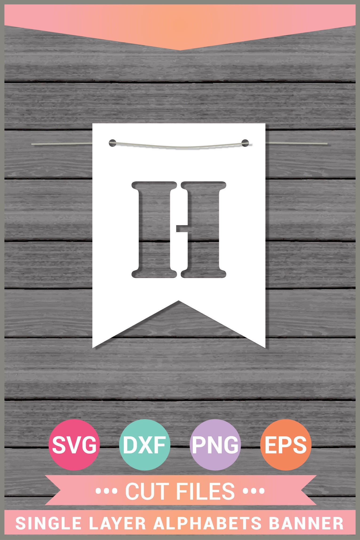 Alphabet Pennant Banner Flag: A-Z Letter SVG Cut Files (digital ...