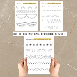 Royal Icing Piping Practice Sheets: Cake Decorating (instant Download) - Etsy