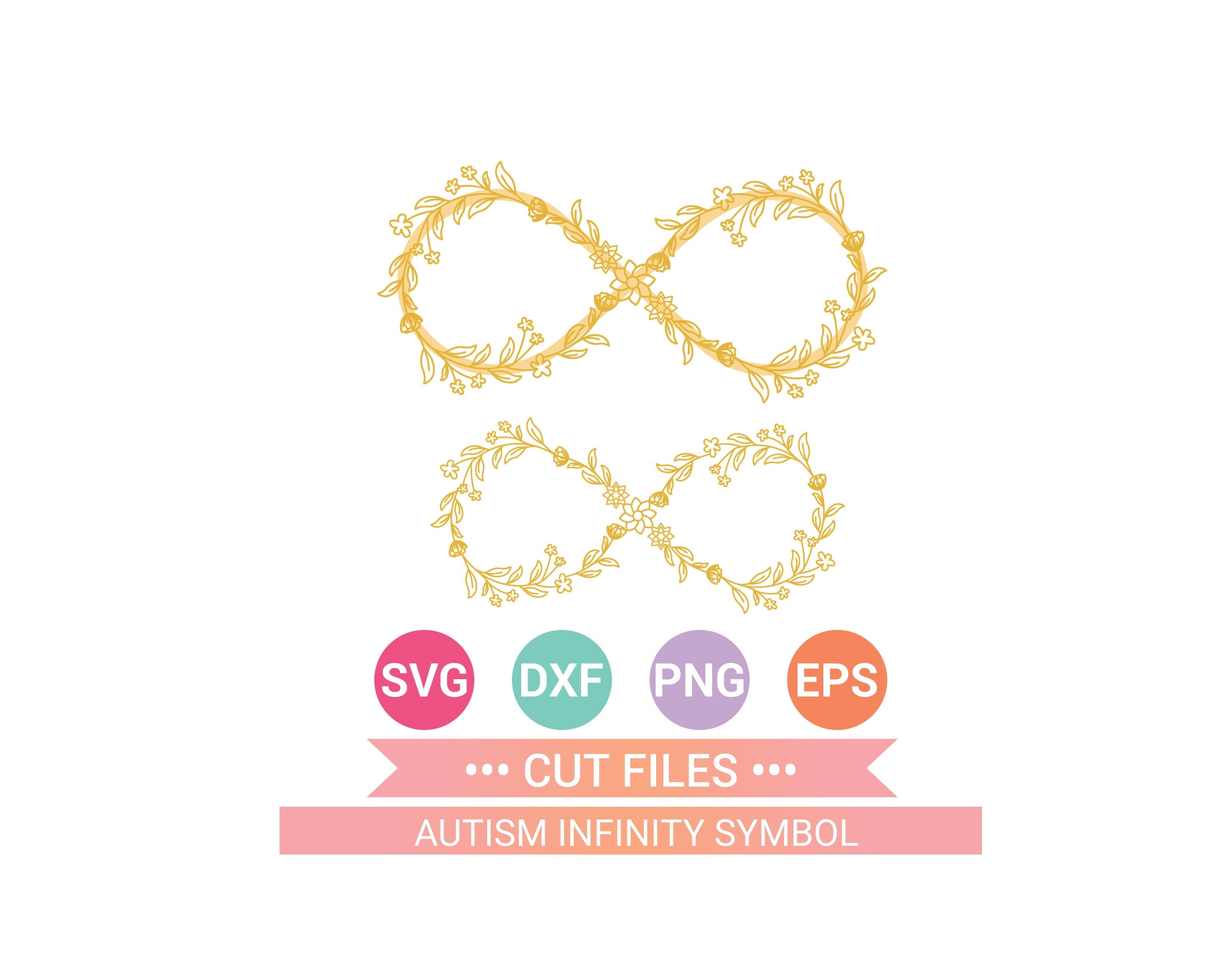Autism Infinity Symbol Svg Infinity Autism Png Floral Design - Etsy UK