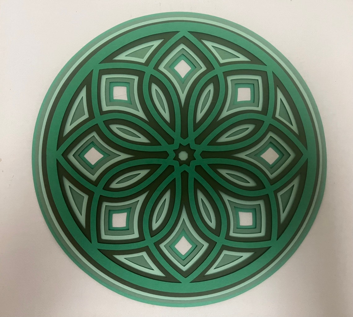3D Geometric Mandala SVG Layered Mandala Svg 6 Layers Cricut - Etsy