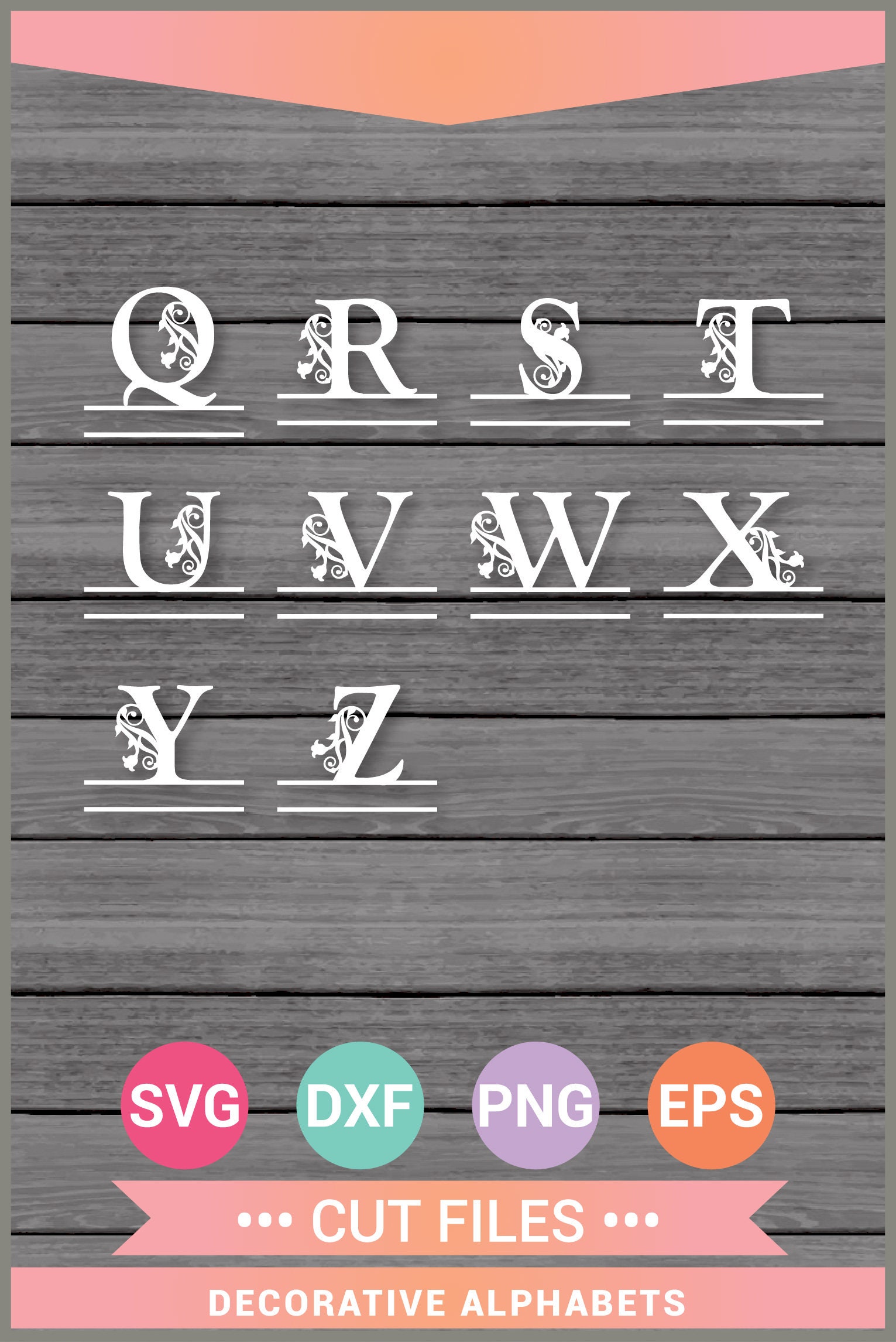 Alphabet Split Monogram Wedding Invitation SVG Cut Files | Etsy
