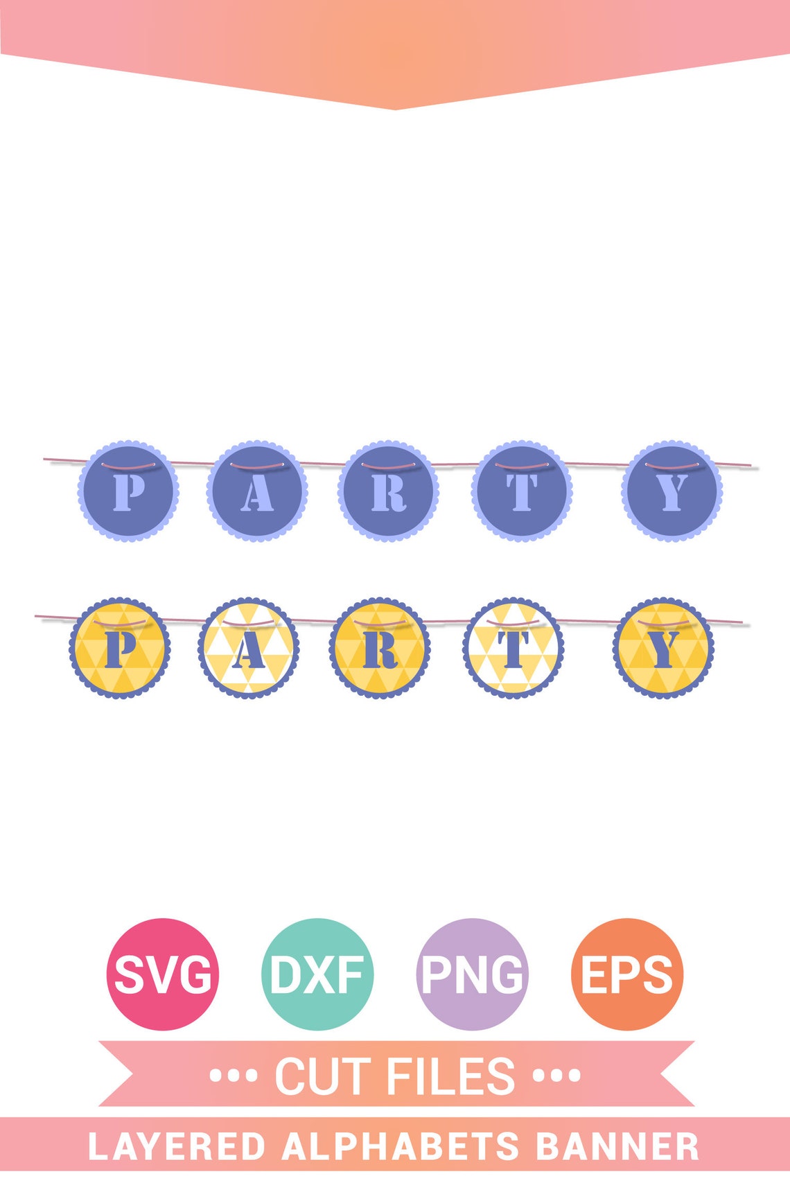 A-Z Alphabet Scallop Circle Banner Letter Layers SVG Cut | Etsy