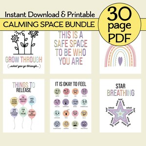 30 Calm Down PDF Posters School Counselor Office Therapy Calm Emotional ...