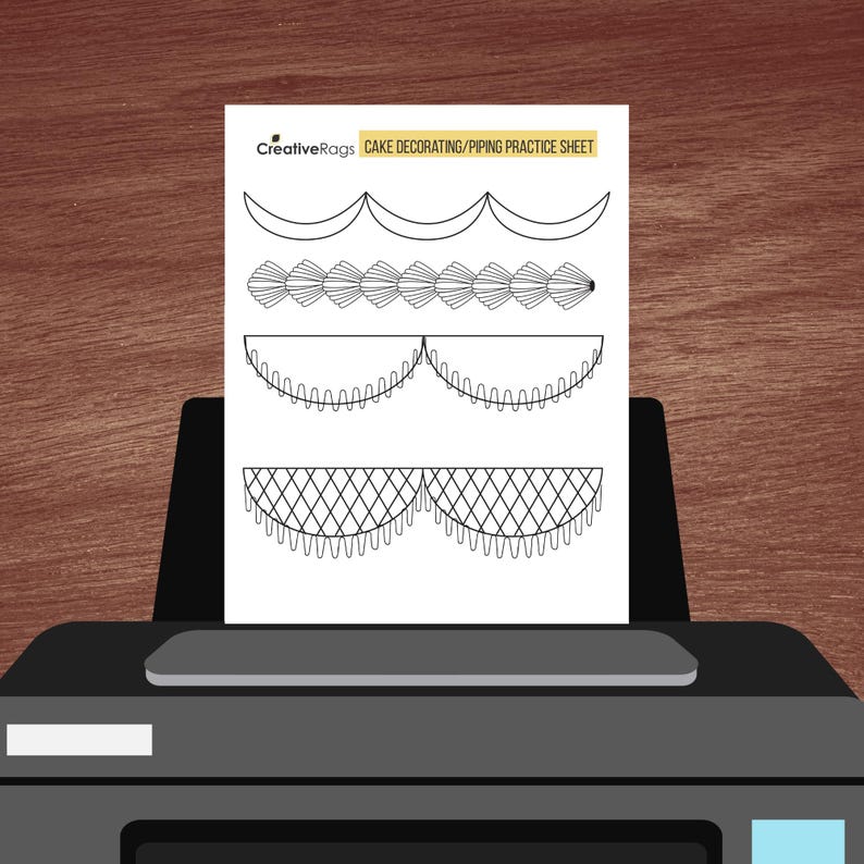 Royal Icing Piping Practice Sheets: Cake Decorating (instant Download ...