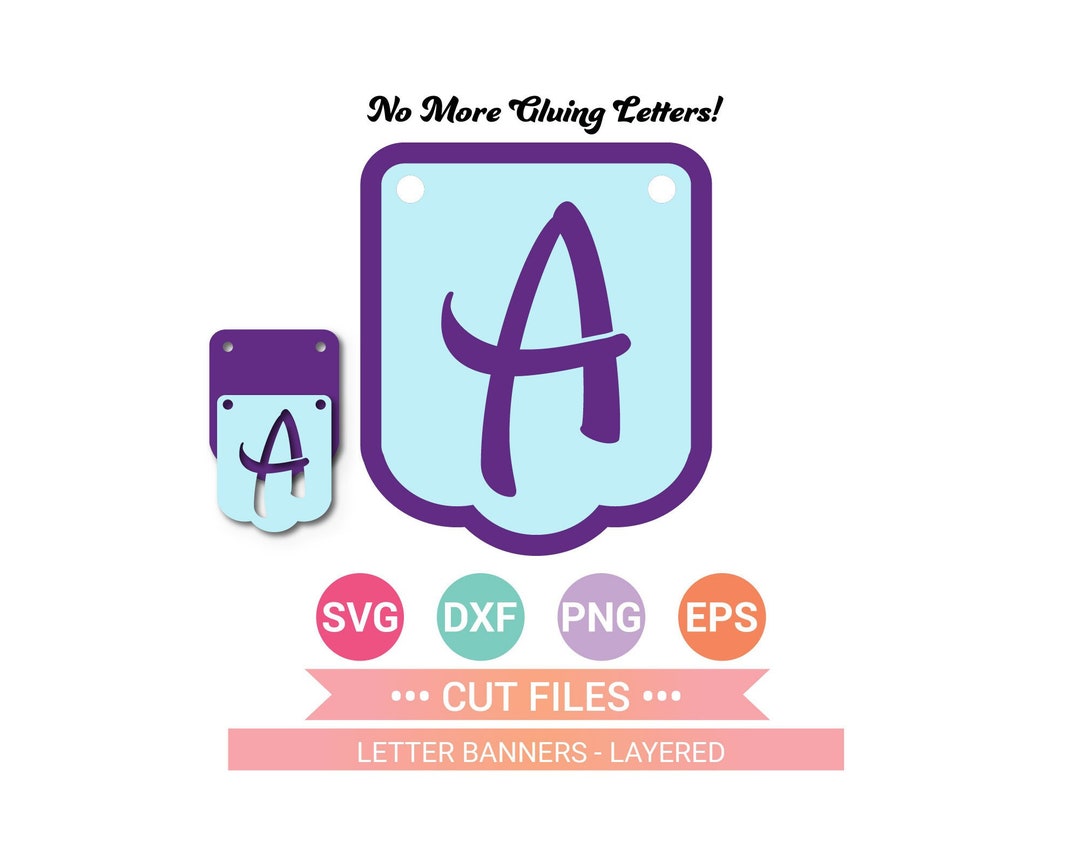 Letter Banner Pennant SVG Cut Files: A-Z Layered (digital Download) - Etsy