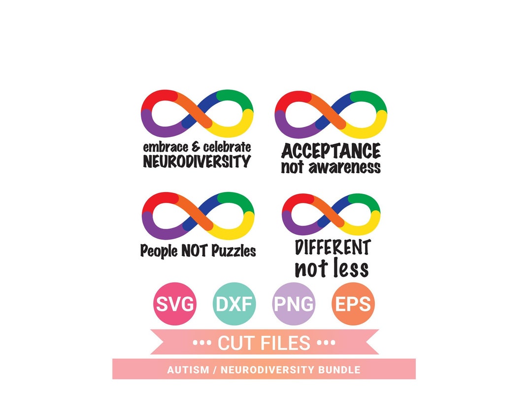 Autism Neurodiversity Bundle Svg, Infinity Autism, Rainbow Autism ...