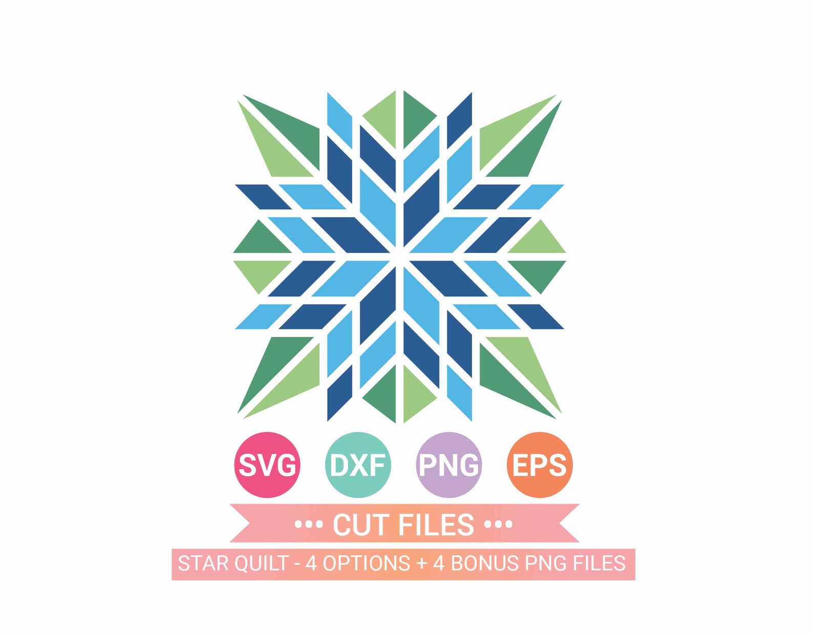Geometric Quilt SVG Cut Files Star Quilt Barn Quilt Cricut - Etsy