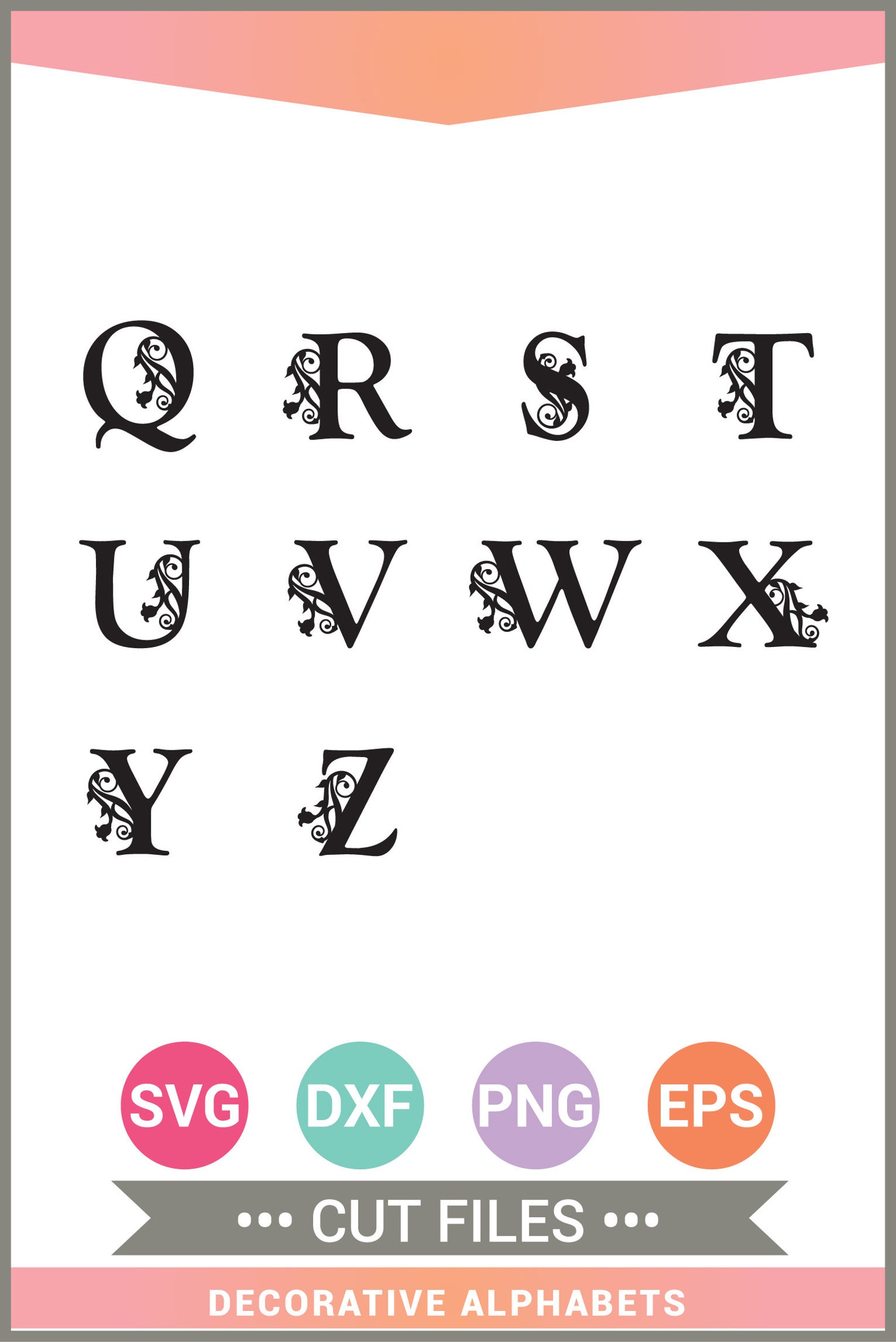 Alphabet Monogram Letters Wedding Invitation SVG Cut Files | Etsy