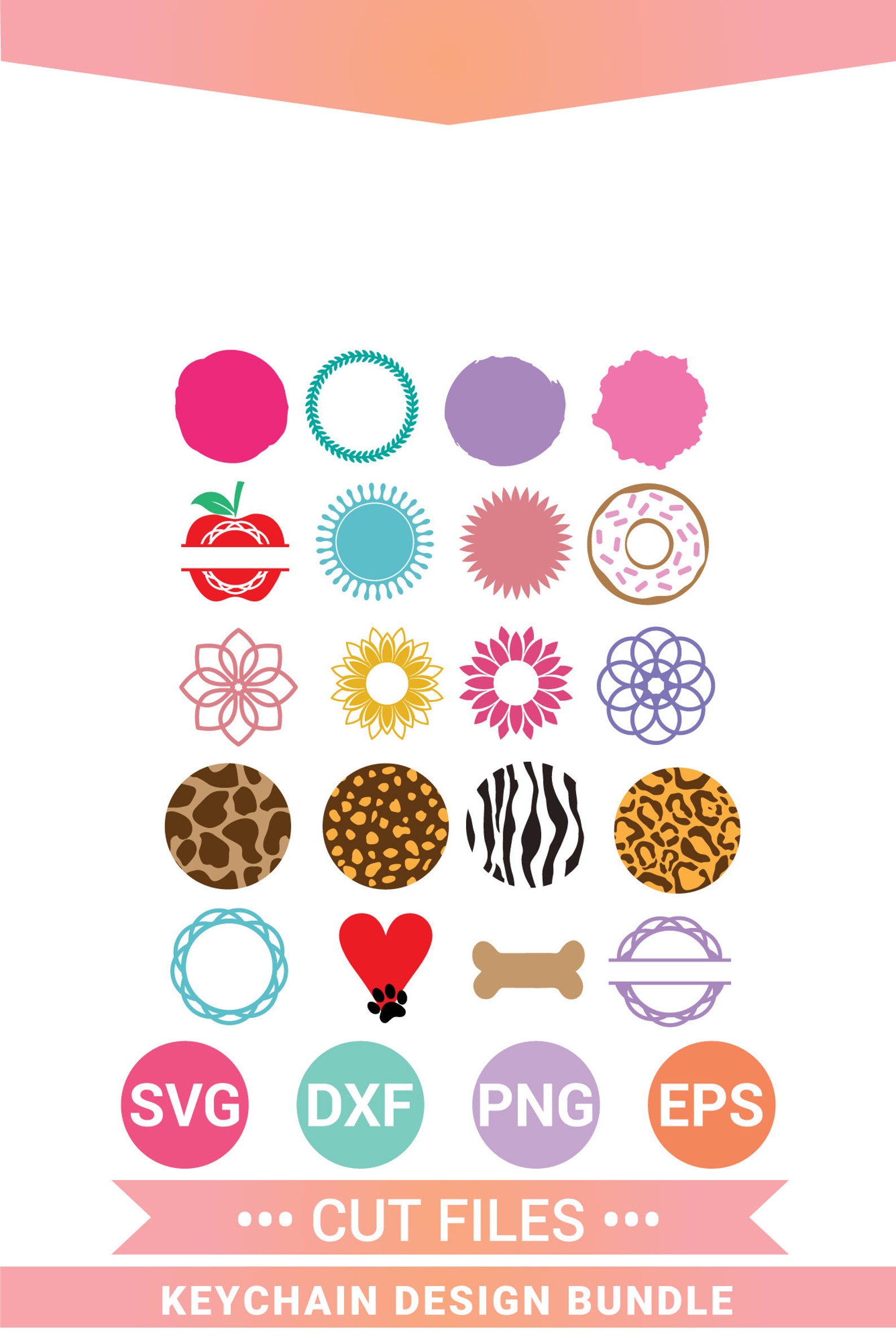 Keychain Pattern SVG Cut Files Circle Patterns Svg Leopard - Etsy