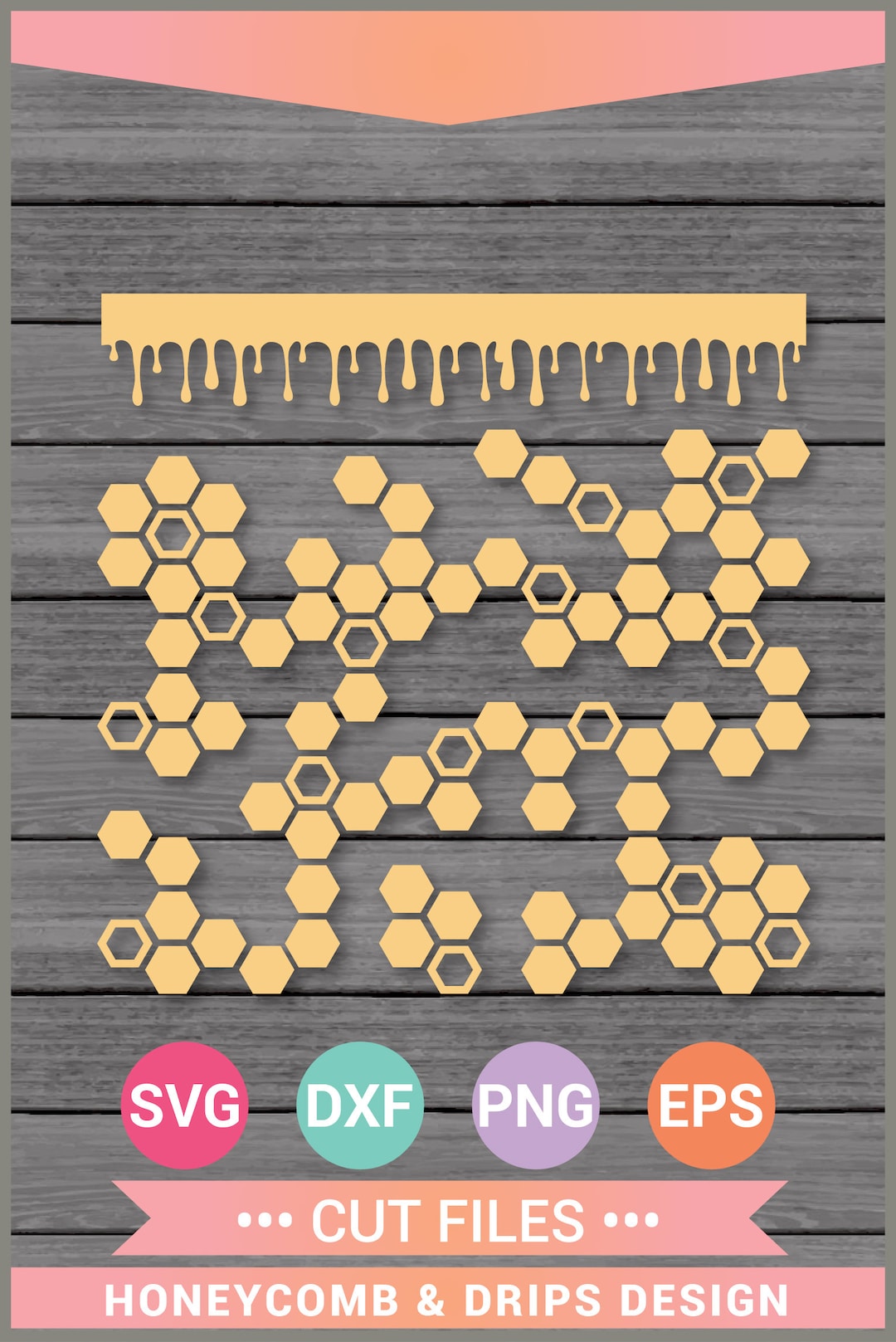 Honeycomb and Honey Drips SVG Cut Files: Bee Tumbler Design (instant ...