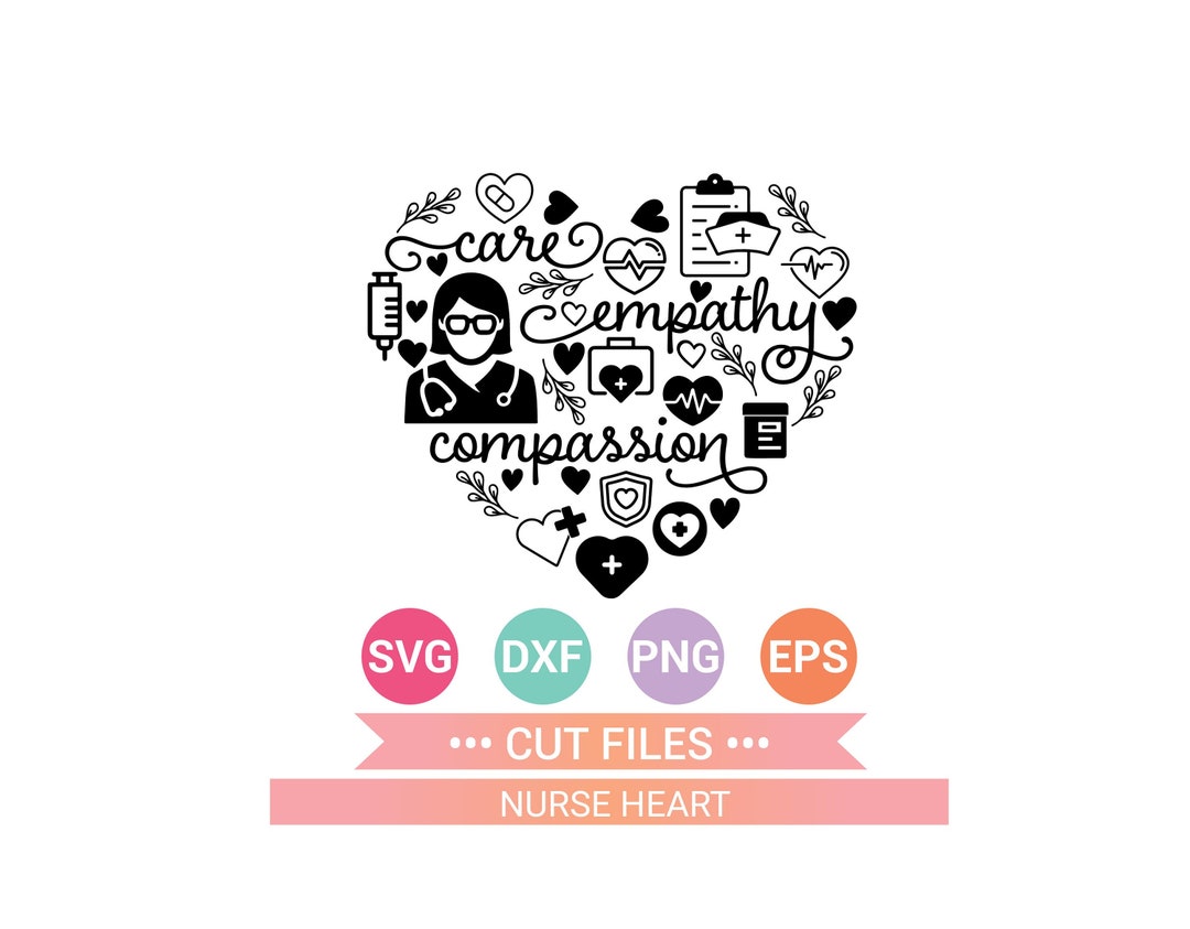 Nurse SVG, Nurse Monogram, Medical Symbols Heart Cut Files, Cricut ...
