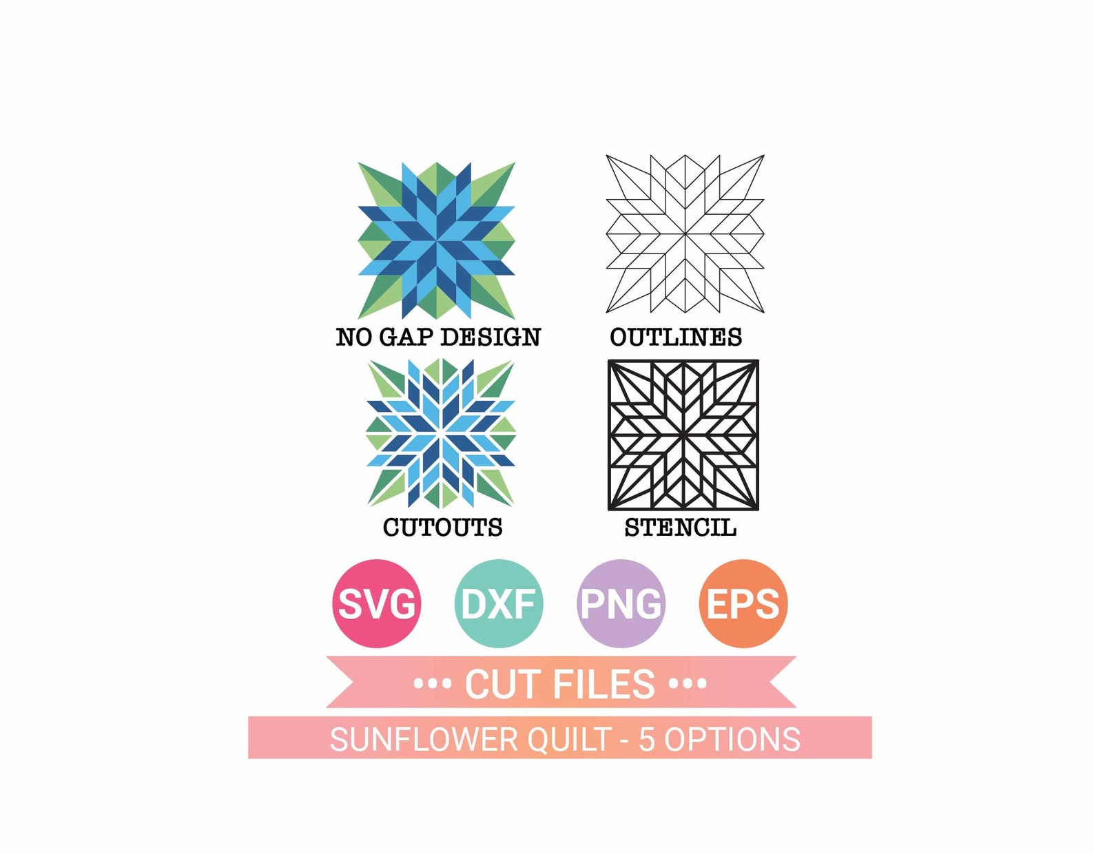 Geometric Quilt SVG Cut Files Star Quilt Barn Quilt Cricut - Etsy