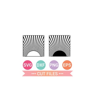 Sunrise Sunset SVG Sun Rays Sunburst Svg Digital Cut File , Cricut ...