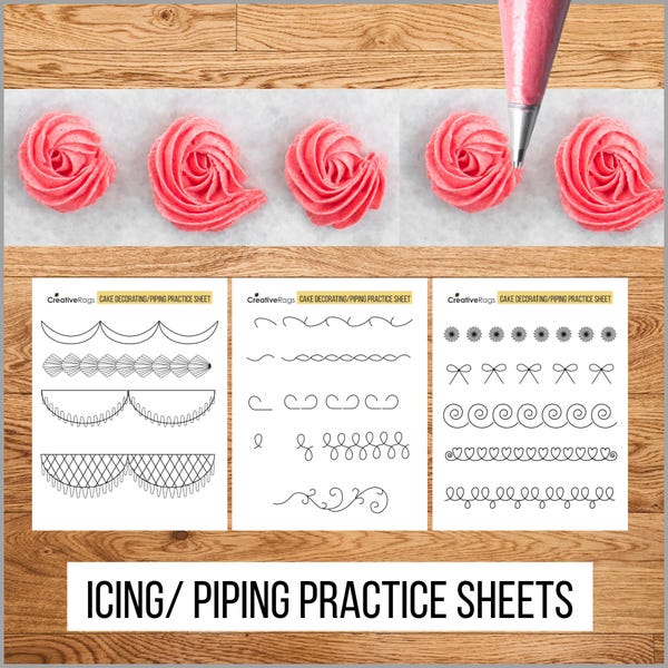 Piping Practice Sheet - Etsy